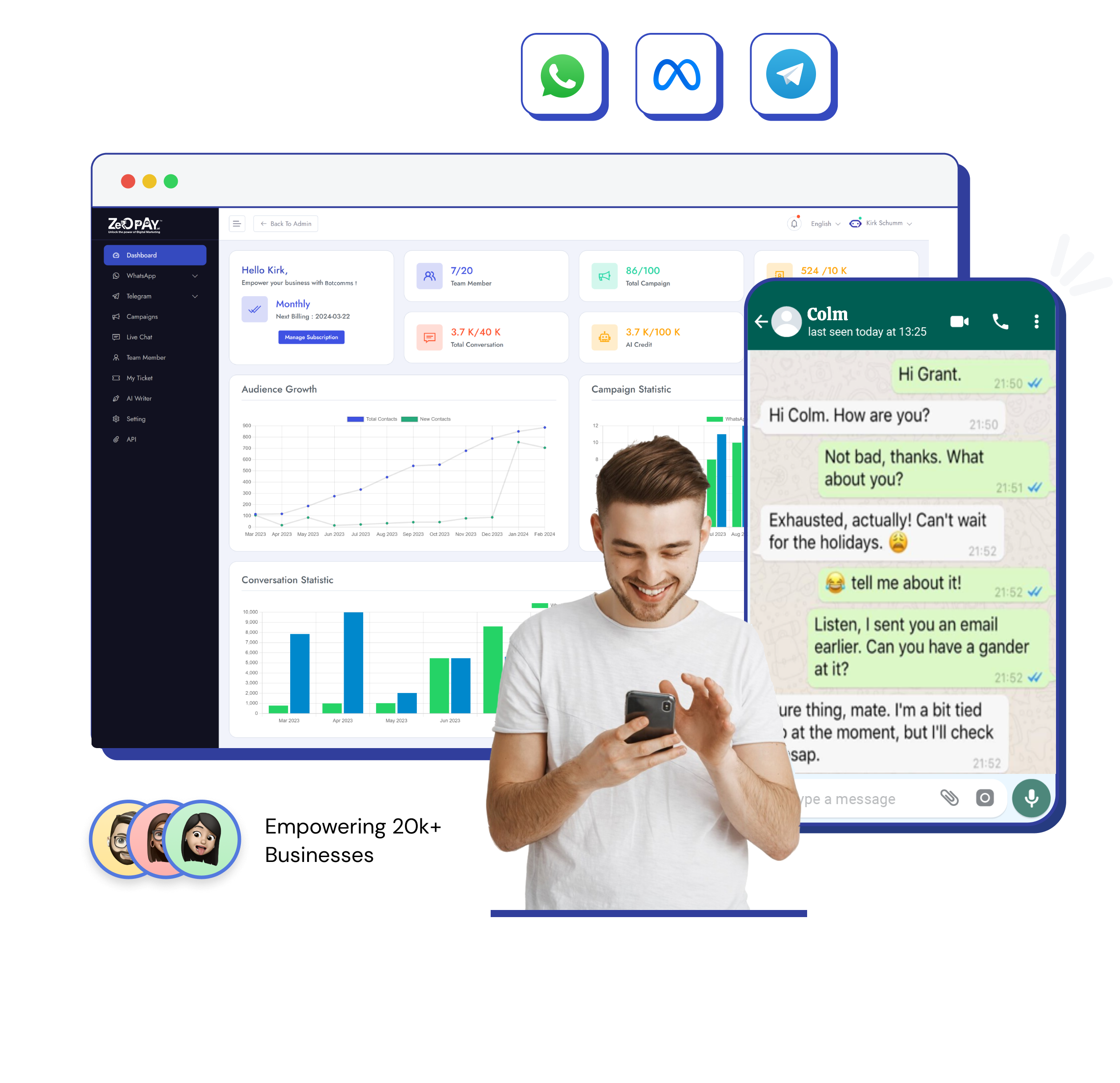 ZeroPay - Your WhatsApp & Telegram Marketing channels